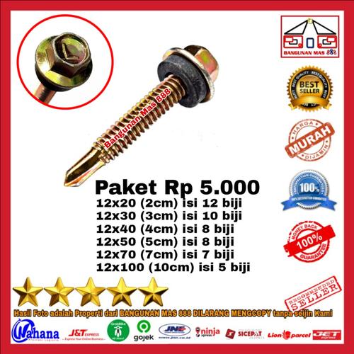 Jual PAKET 5000 BAUT BAJA RINGAN kuning 12x20 isi 12 pcs - baut roffing - b - Kota Bekasi ...