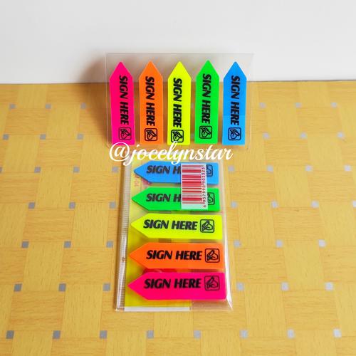 Jual SIGN HERE Sticky notes/ Sticky page makers bentuk panah/ memo ...