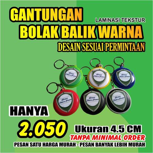Jual Gantungan Kunci Bolak Balik Warna Dua Muka Partai Foto Laminasi ...