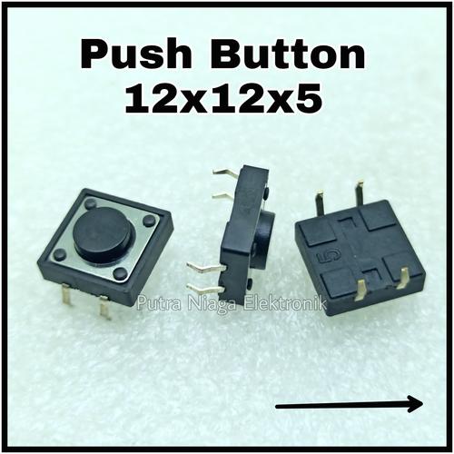 Jual Push Button 12x12x5 / Tombol Push On PCB 4pin tinggi 5mm - Kota ...