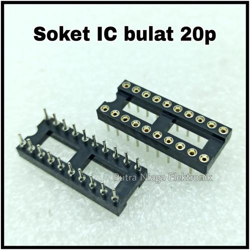 Jual Soket IC 20p Bulat / Socket Round 20 pin ic Dudukan 2x10 20pin ...