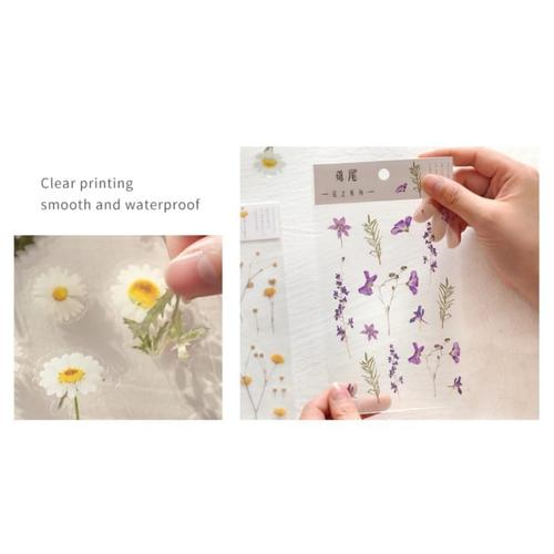 Jual Sticker Transparan Bunga Daun Stiker Lucu Scrapbook Photobook Kpop ...
