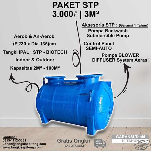 Jual PAKET 1 Set Tangki 3000L/3m3 STP Bio Septic Tank, BIOFILTER ...