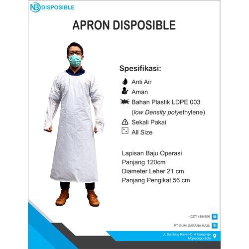 Jual APRON N3 LENGAN PANJANG APRON PLASTIK LAPISAN BAJU OPERASI - Kota ...