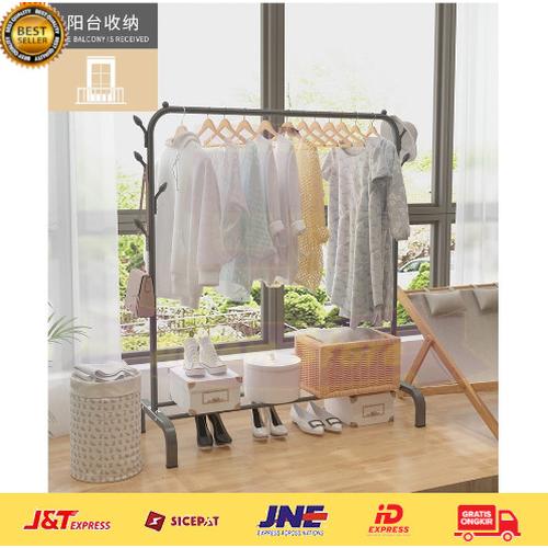 Jual Stand Hanger Single Gantungan Baju Besi Jemuran Pakaian Portable ...