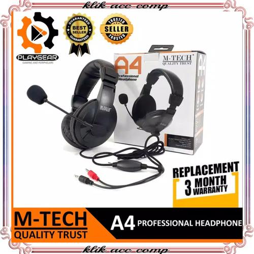 Jual Headset Gaming M-tech A4 / headset pc / headset laptop plus ...