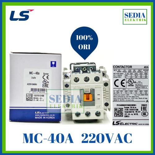Jual KONTAKTOR CONTACTOR LS MC-40A 220VAC MC 40A MC40A 3 KUTUB NO NC ...