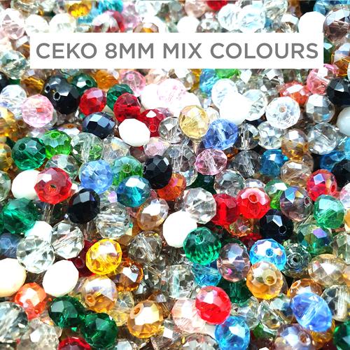 Jual Ceko 8mm mix colours / manik manik aksesoris / manik bulat ...