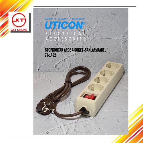Jual Uticon Terminal Stop kontak Arde 4 Lubang + Kabel Saklar 1 Switch ...