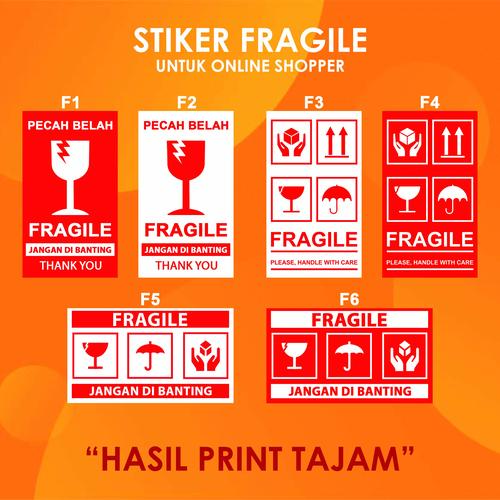 Jual STIKER FRAGILE KUALITAS PREMIUM [BISA CUSTOM] - FRGL 1 (min 40 ...
