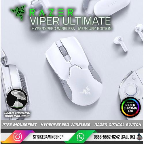 Jual RAZER VIPER ULTIMATE MERCURY EDITION WIRELESS RGB GAMING MOUSE ...