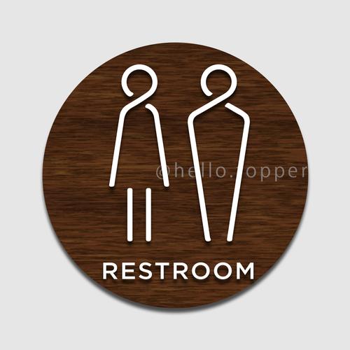 Jual Sign Toilet Kayu Modern Bulat 20cm | Sign Board Restroom - Jakarta ...