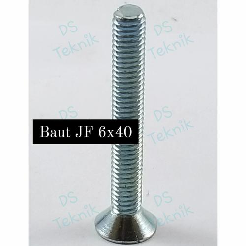 Jual Baut JF 6x40 tidak termasuk mur Skrup Sekrup Screw Flat Head JF 6 ...