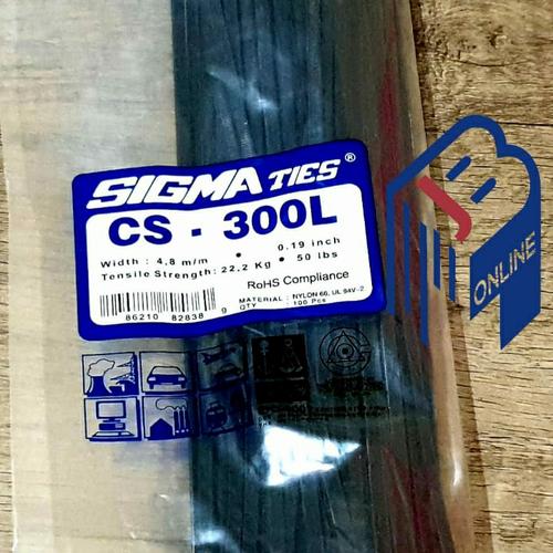 Jual KABEL TIES/TALI TIS/CABLE TIE CS 300 L HITAM 30 CM SIGMA TIES ...
