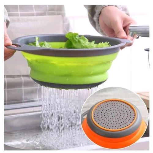 Jual Baskom Lipat baskom plastik Silicone Baskom Sayur Dan Buah - Merah ...