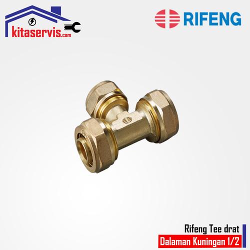 Jual Sambungan Kuningan TEE 1/2"inch 1216 MERK RIFENG Pipa Air Panas ...