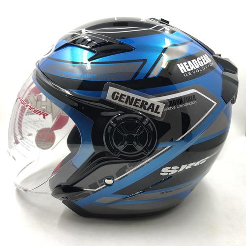 Jual Helm NHK Gladiator Motif Touring Blue Metalic Silver Double Visor ...