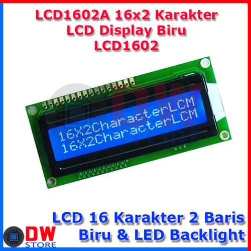 Jual LCD Display 1602 Background BiruTulisan Putih 16 Characters 2 Line ...