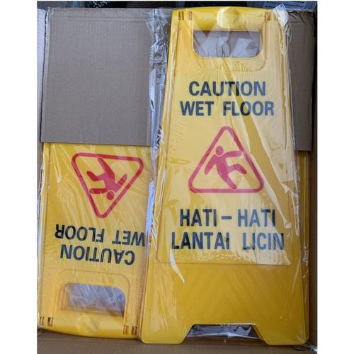 Jual Warning sign caution wet floor,papan tanda peringatan lantai licin ...