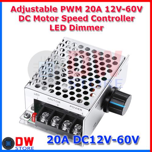 Jual PWM DC 20A SPEED MOTOR CONTROL LED DIMMER CONTROLLER 1200W 9V-60V ...