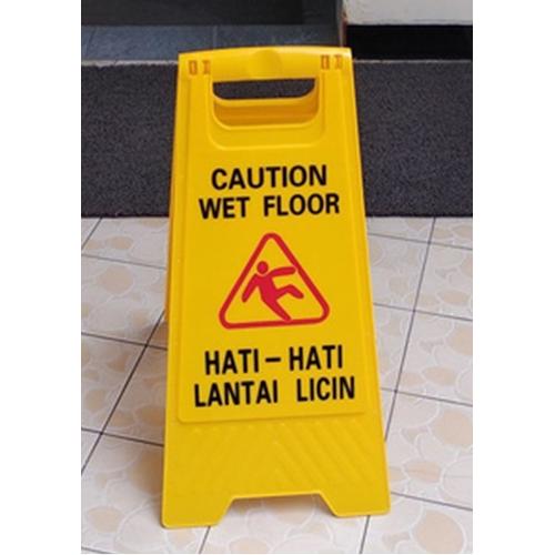 Jual Warning sign caution wet floor,papan tanda peringatan lantai licin ...
