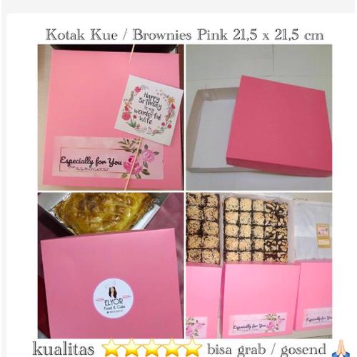 Jual Kotak Kue PINK / Box Dus Kue / Kotak Brownies / Bolu / Cake ...