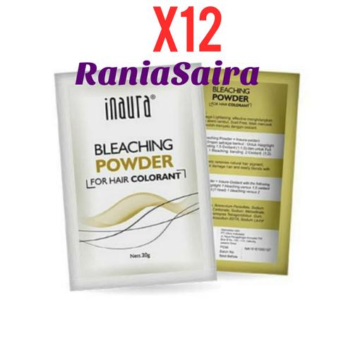 Promo INAURA Bleaching Powder 20gr X12 Sachet Hair Color / Coloring ...