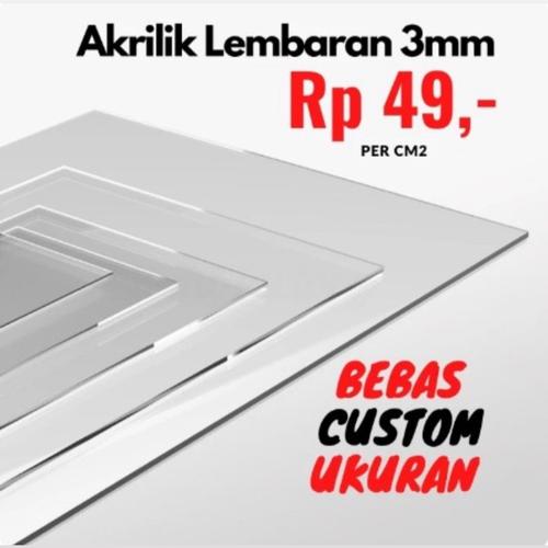 Jual Akrilik Lembaran Tebal 3mm Bening Custom Acrylic Clear Potongan - 3mm - Kota Surabaya ...
