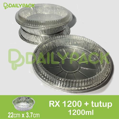 Jual ALUMINIUM FOIL TRAY BULAT DIAMETER 22 CM + TUTUP MIKA (RX 1200-34 ...