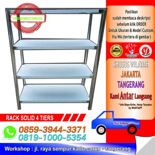 Jual SS Rack 4 Tiers Solid Shelf / Rak 4 Susun Stainless Steel - Kab ...