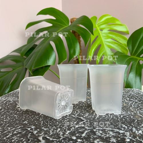 Jual pot bunga tanaman mini kotak bening transparan 5cm - nkt mini ...