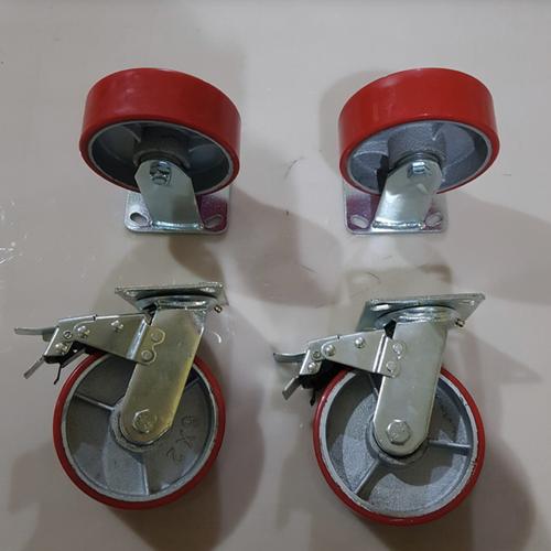 Jual roda polyurethane 6" Heavyduty Rem dan diam /brake rigid - Jakarta ...