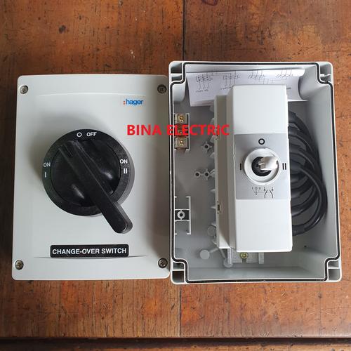 Jual Enclosed Change Over Switch Hager JH463S 4P 63A IP65 / Isolator ...