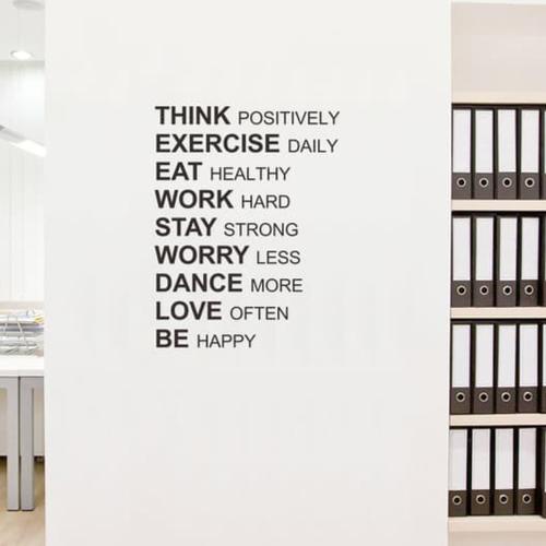 Jual Wall Stiker Quotes Think Positively Sticker Kantor Dinding Kamar ...