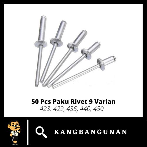 Jual 50 Pcs Paku Rivet 423, 429, 435, 440, 450 Blind Rivet Tembak sip ...