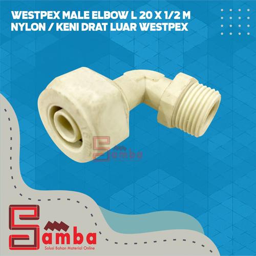 Jual WESTPEX MALE ELBOW L 20 X 1/2 M NYLON / KENI DRAT LUAR WESTPEX ...