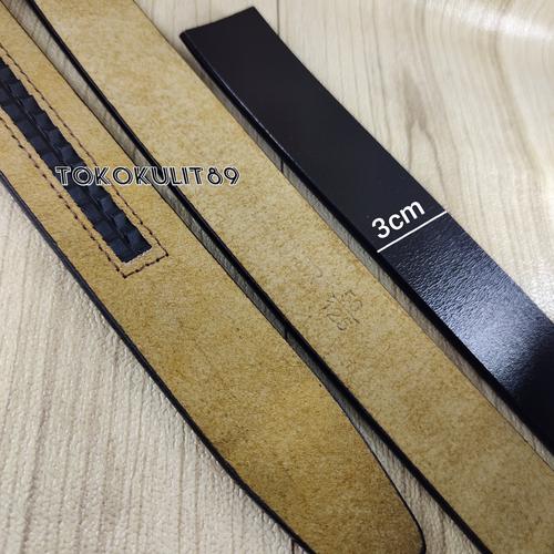 Jual TALI SABUK PRIA LEBAR 3 CM TIPE REL BAHAN KULIT ASLI TALI GESPER ...
