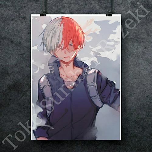 Jual Poster Shoto Todoroki My Hero Academia Lukisan Dekorasi Kanvas A4 ...
