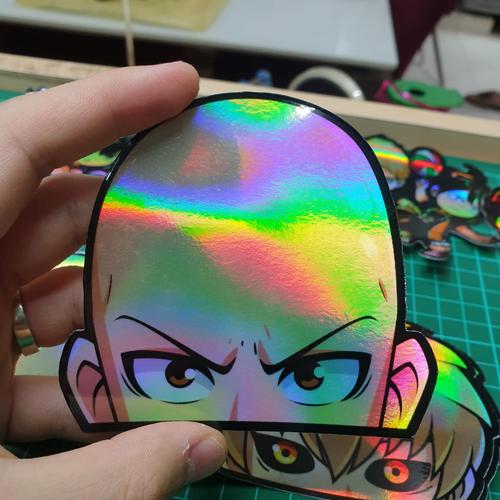 Jual Sticker Hologram Anime - Besar - PSH329 - One Punch Man - Saitama ...