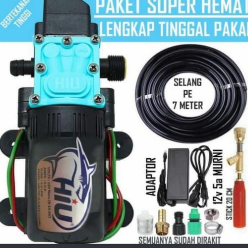 Jual PAKET POMPA CUCI MOTOR MOBIL AC RUMAH- POMPA HIU 12V SELANG PE 7M ...