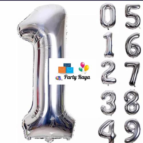 Jual Balon Jumbo angka / Balon angka 80cm / Balon jumbo angka silver ...