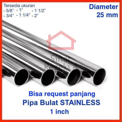 Jual 1" inch Pipa Bulat Stainless Steel SS CUSTOM Gantungan Baju ...