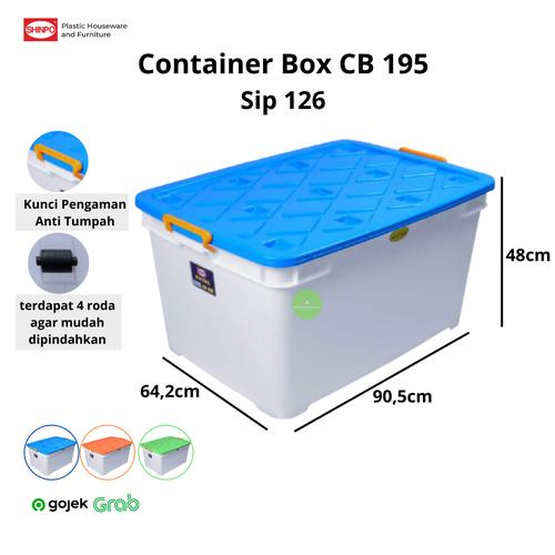 Jual Shinpo Container Box Plastik Serbaguna Mega CB 195 - Biru ...