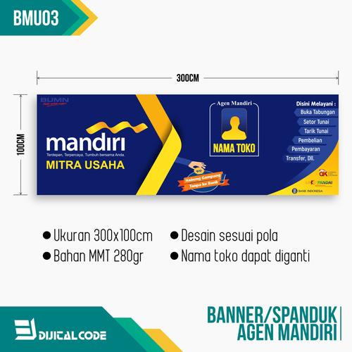 Jual BMU03 Spanduk Banner Mandiri Mitra Usaha 300x100cm - Kota Medan ...
