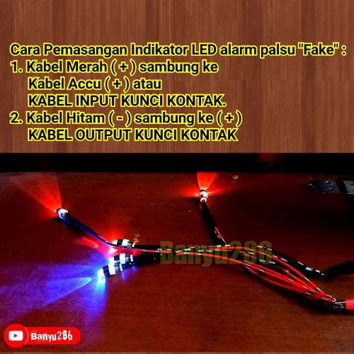 Jual Lampu LED 5mm 12V Merah Biru Indikator Alarm Palsu Fake Motor ...