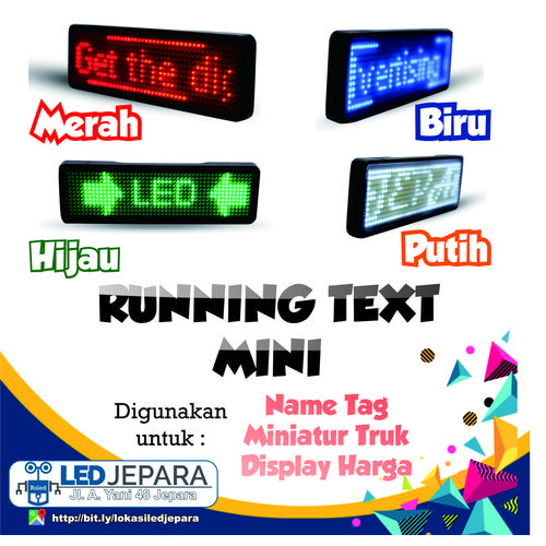 Jual Papan Nama LED BADGE Running Text Mini - Putih - Kab. Jepara - LED ...
