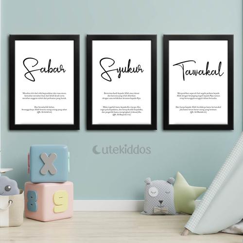 Promo Hiasan Dinding Sabar Syukur Tawakal Wall Decor Poster Motivasi ...