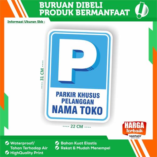 Jual Stiker Sticker Parkir Khusus Pelanggan Bisa Tambah Nama Toko ...