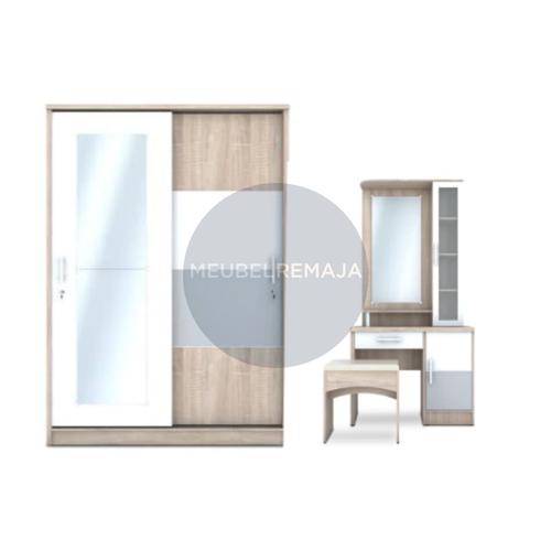 Jual Lemari Pakaian Sliding / Meja Rias - Cream Navaro - Lemari - Kota ...