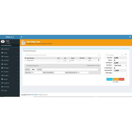 Jual Sources Program Penjualan (POS v2) Codeigniter - Kota Bandung ...
